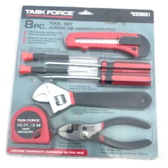 Task Force | Accessories | Home Tool Set General Purpose 8 Pc Task ...